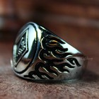 Men's Biker 1%er Motorcycle Outlaw One Percenter Stainless Steel Ring ...