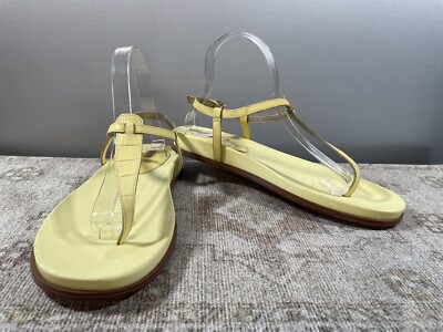 Sam Edelman Sandals Size 9.5 Yellow Leather Thong Style Great Condition ...