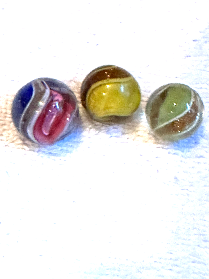ANTIQUE GERMAN MARBLES COLLECTION OF 3 RIBBON LUTZ 0.86-0.77 EXCELLENT ...