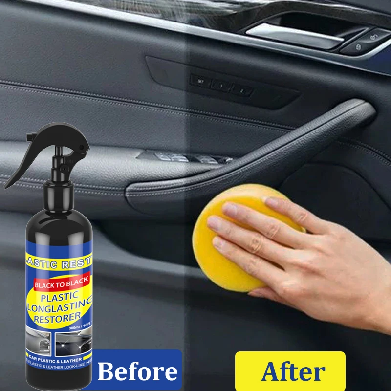 Car Plastic Restorer Coating Agent Rubber Trim Repair Cleaner Black ...