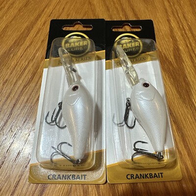 2 New Baker Lures Crankbait 2-1/4” 1/2 oz RGD3-P034 Ghost Pearl | eBay