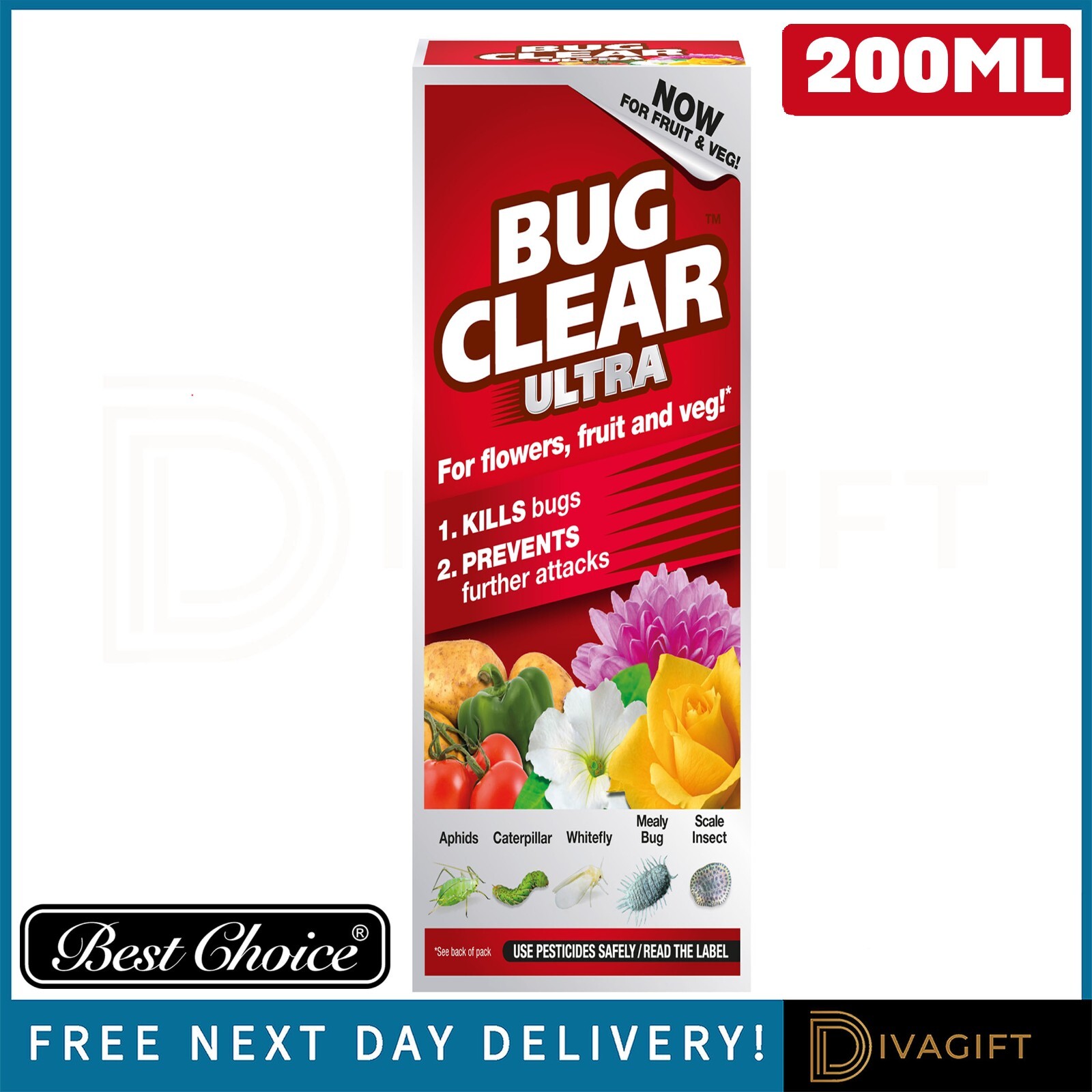 BUG CLEAR ULTRA CONCENTRATE FOR FRUIT VEG PLANTS KILLS BUGS INSECTS ...
