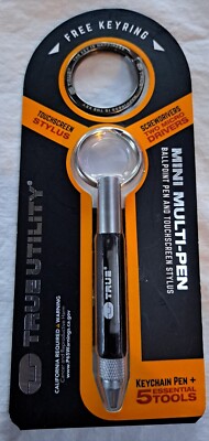 True Utility Aluminum Key Chain Ballpoint Pen, Stylus, Multi-Tool | eBay