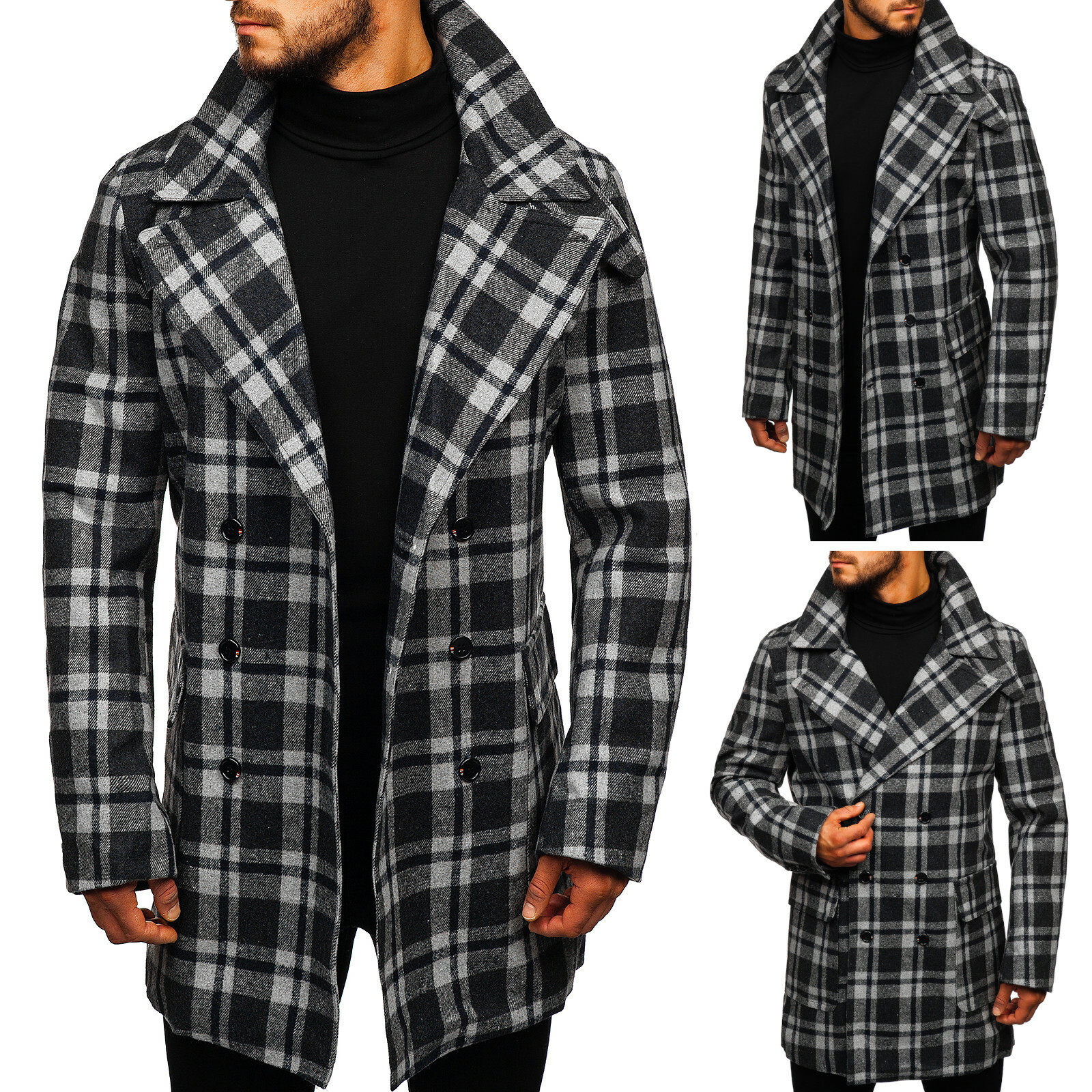 Mantel Übergangs Sakko Jacke Casual Classic Winter Herren BOLF 4D4 ...