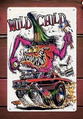 👀 RAT FINK ED “ Big Daddy” ROTH HOT ROD 8"x 12" METAL SIGN WILD CHILD ...