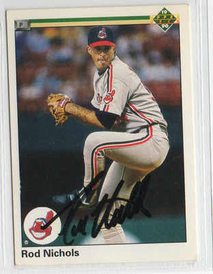 Rod Nichols 1990 Upper Deck signed auto autographed card Indians | eBay