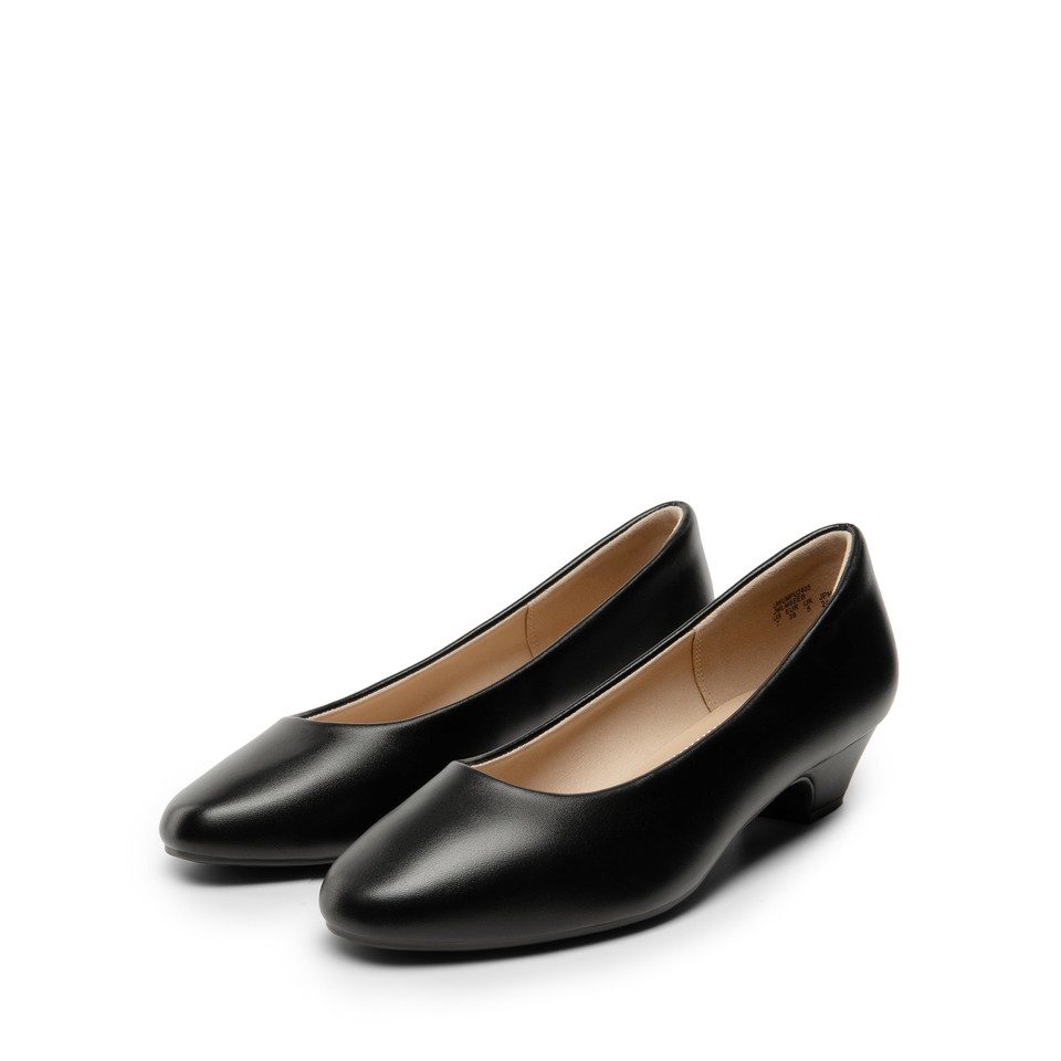 Women's Low Heel Round Toe Dress Pumps Dress Shoes Office Uniform Work ...