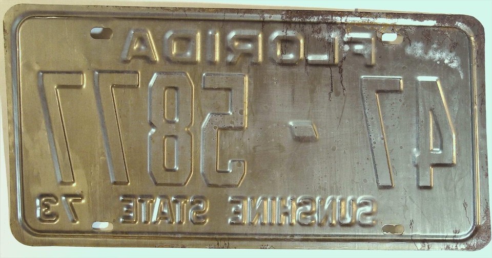 Florida FL License Plate Tag Vintage 1973 # 47-5877 County 47 B7 | eBay