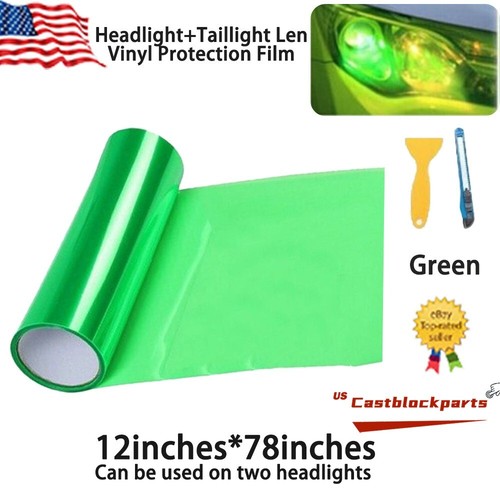 For Headlight Taillamp Transparent Green Clear Len Vinyl Wrap Film 12 ...