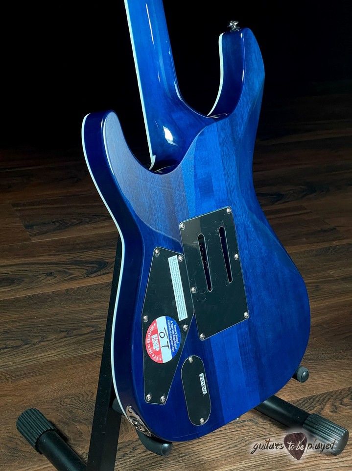 ESP LTD MH-1000 QM Fishman Fluence Floyd Rose Guitar – Black Ocean ...