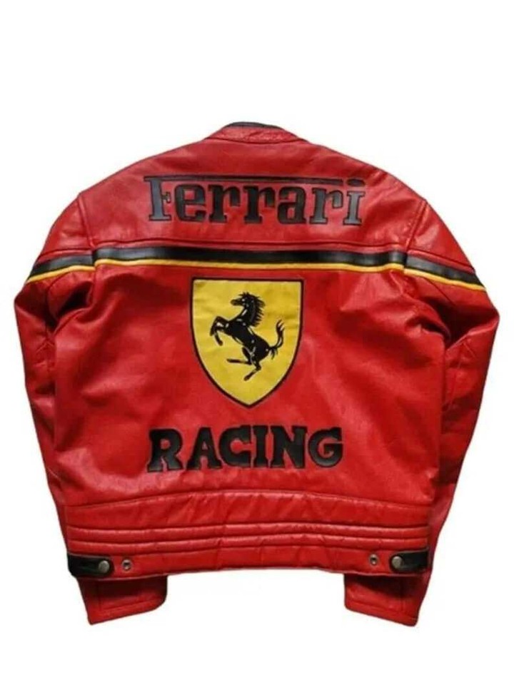 Ferrari Racing jacket motorbike motorcycle cowhide leather biker sports ...