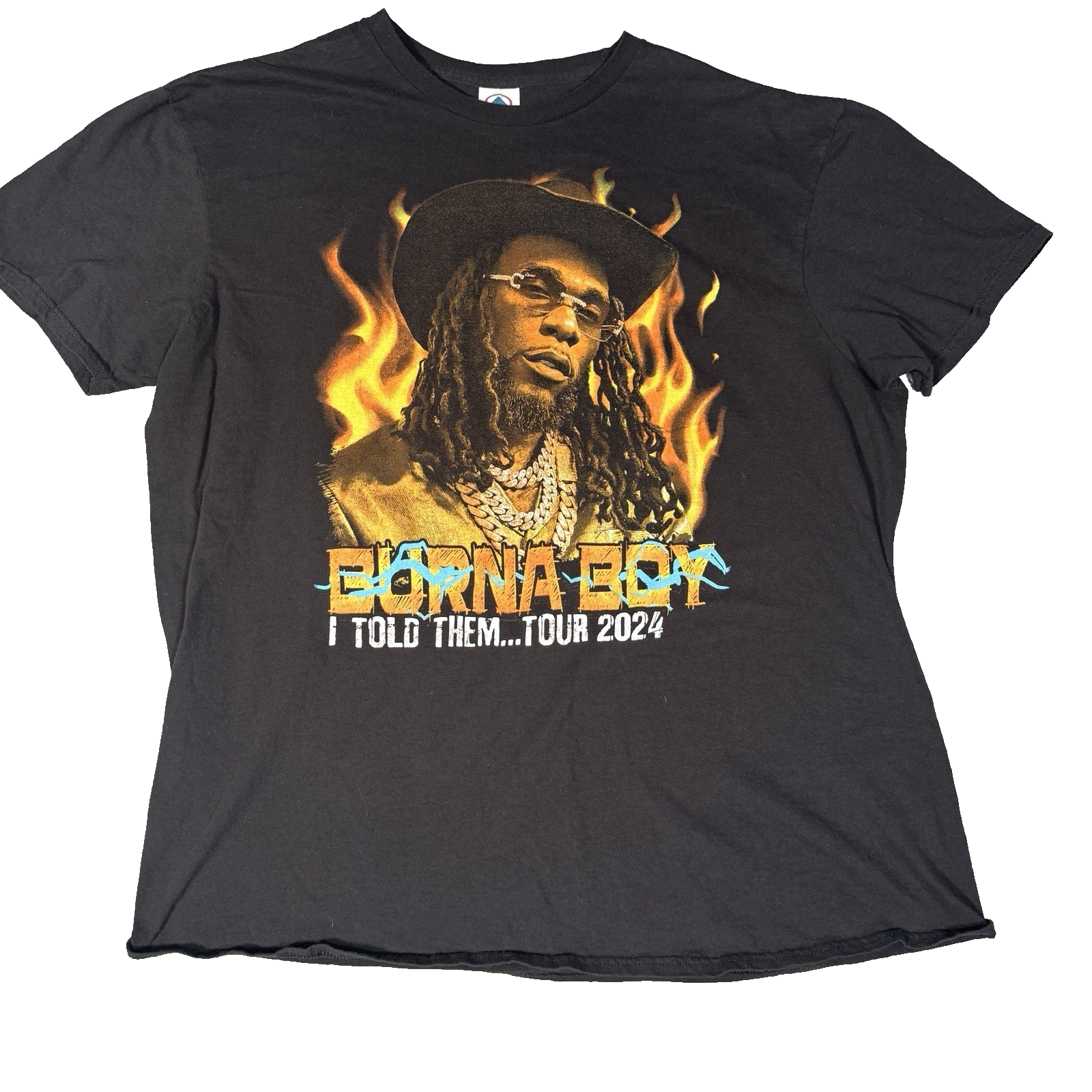 2024 Burna Boy I Told Them Tour T Shirt Mens XL Black Concert Hip Hop ...