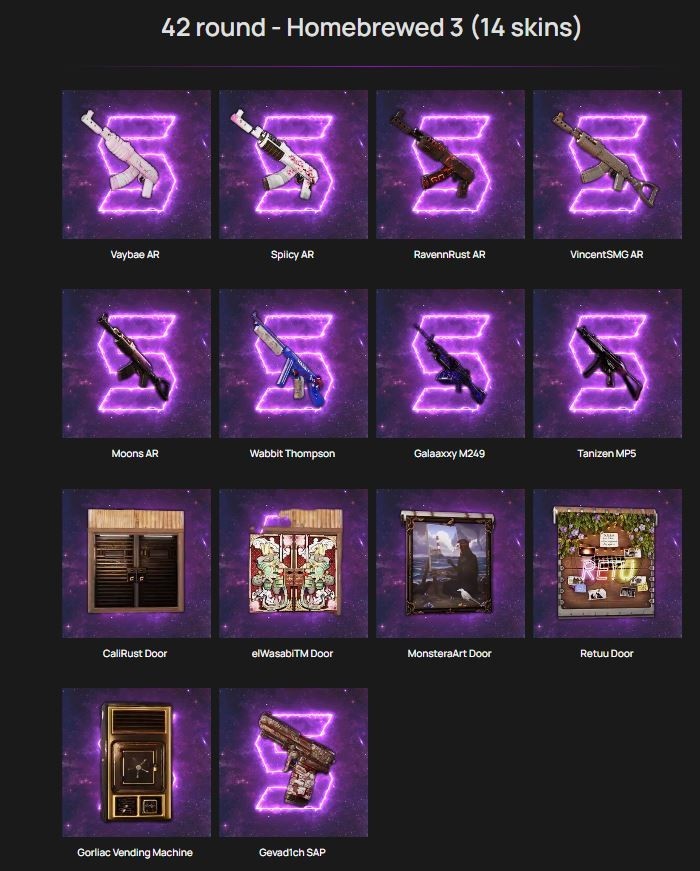 Rust Twitch Drops - Rounds 39 40 41 42 43 44 (68/68) Steam PC Digital ...