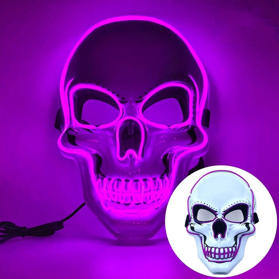 LED Light Halloween Skull Mask Horror Cosplay Mask Halloween Party ...