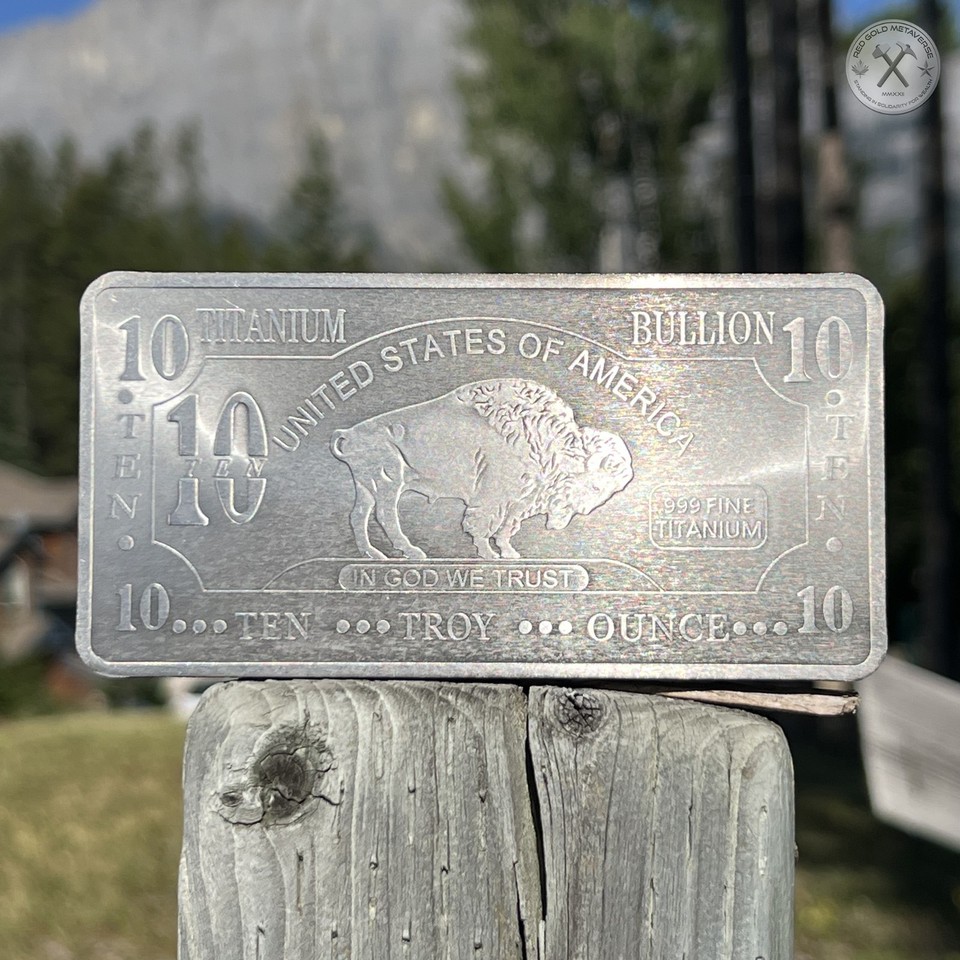 10 Troy ounce oz Titanium Buffalo Bullion Ingot Bar/.999 Fine [Ti ...