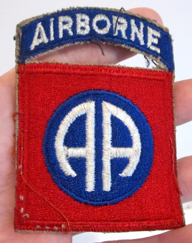 WWII US ARMY SSI PATCH 82ND AIRBORNE DIVISION W/ ATTACHED TAB ~3 .5" NO GLOW | eBay UK