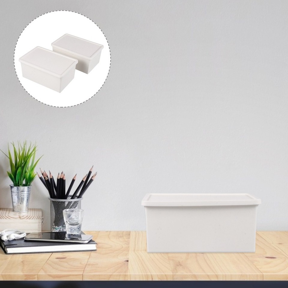 2 Pcs Small Containers with Lid Home Sundries Organizer Boxes Lids ...