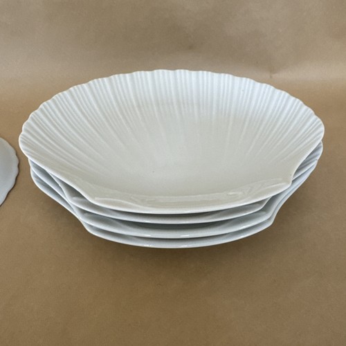Apilco Shell Shaped Dish Classic Whiteware Made in France 8 Plates 9 3/ ...