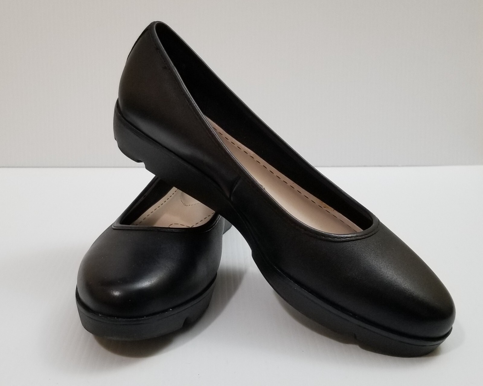 Clarks Ladies Compass Zone Black Leather Ballerina Sh… - Gem