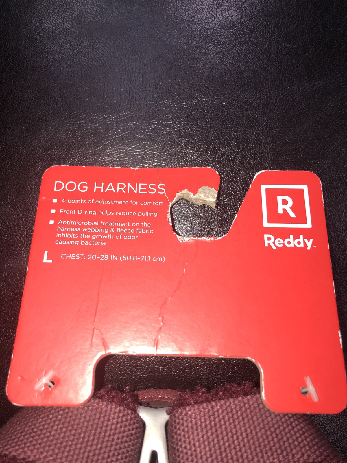 Reddy Fleece/Leather Dog Harness Burgundy Size Large | eBay