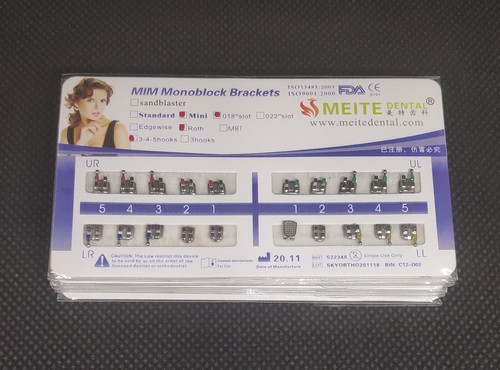 10Sets Dental Orthodontic Brackets MIM Monoblock Mini Roth/MBT 022/018 ...