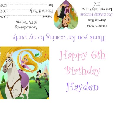 Disney's Tangled the Series Candy Bar Wrappers/Birthday Party Favors | eBay