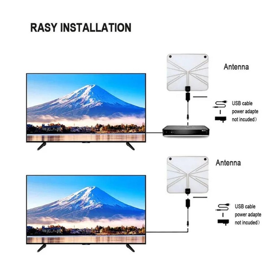 HDTV Antenna Amplifier Signal Booster TV High Gain Channel Boost Indoor ...
