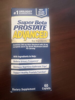 Super Beta Prostate Advanced 3X Active Ingredients 60 Caplets Exp 12/ ...