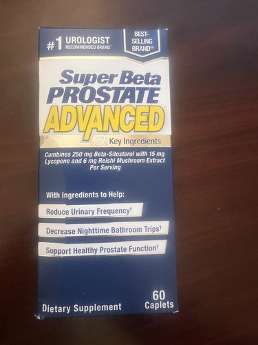 Super Beta Prostate Advanced 3X Active Ingredients 60 Caplets Exp 10/ ...