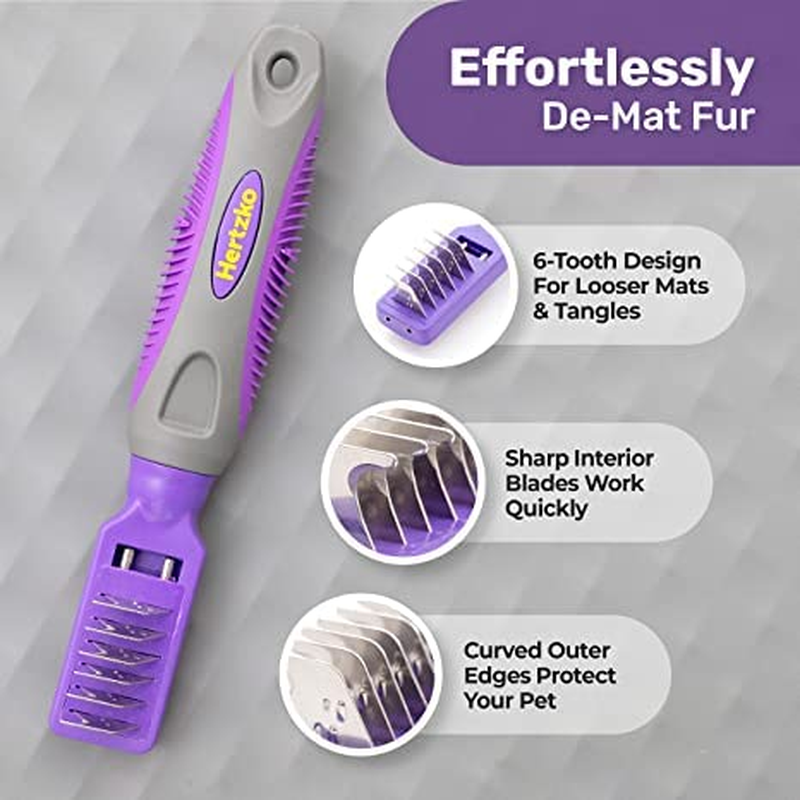 Hertzko Dog Mat Remover - Grooming Comb, Mat Remover for Cats, Dogs ...