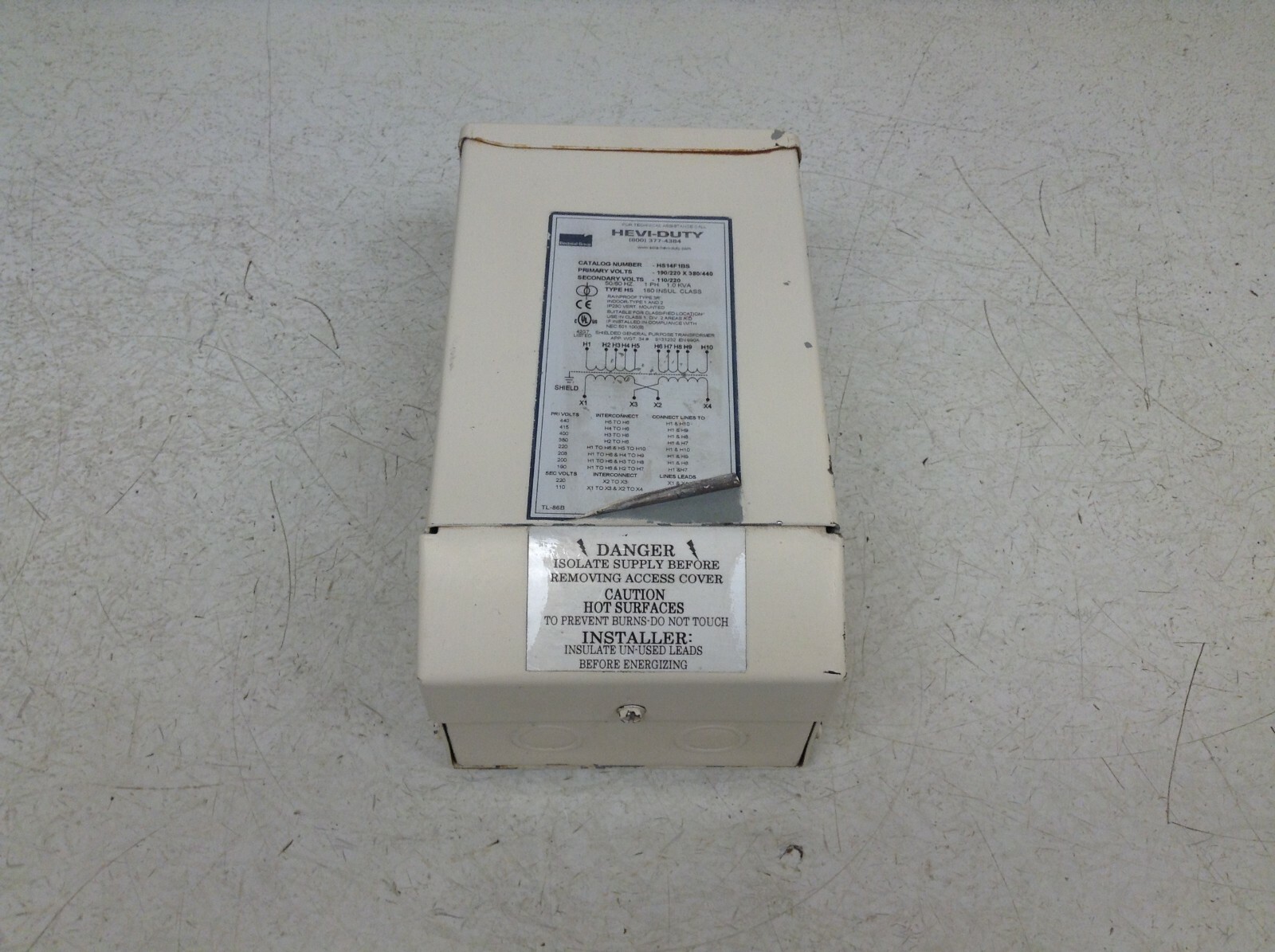 Sola Hevi Duty HS14F1BS Transformer 1000 VA 1 KVA Single Phase EGS (TSC ...