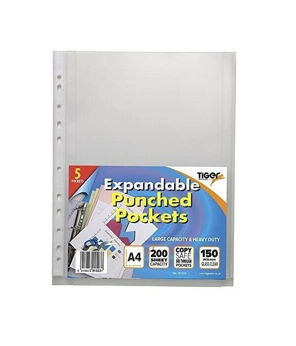 Punched Pockets Filing Clear Display Sleeves Ring Binders - A4, A3, A2 ...