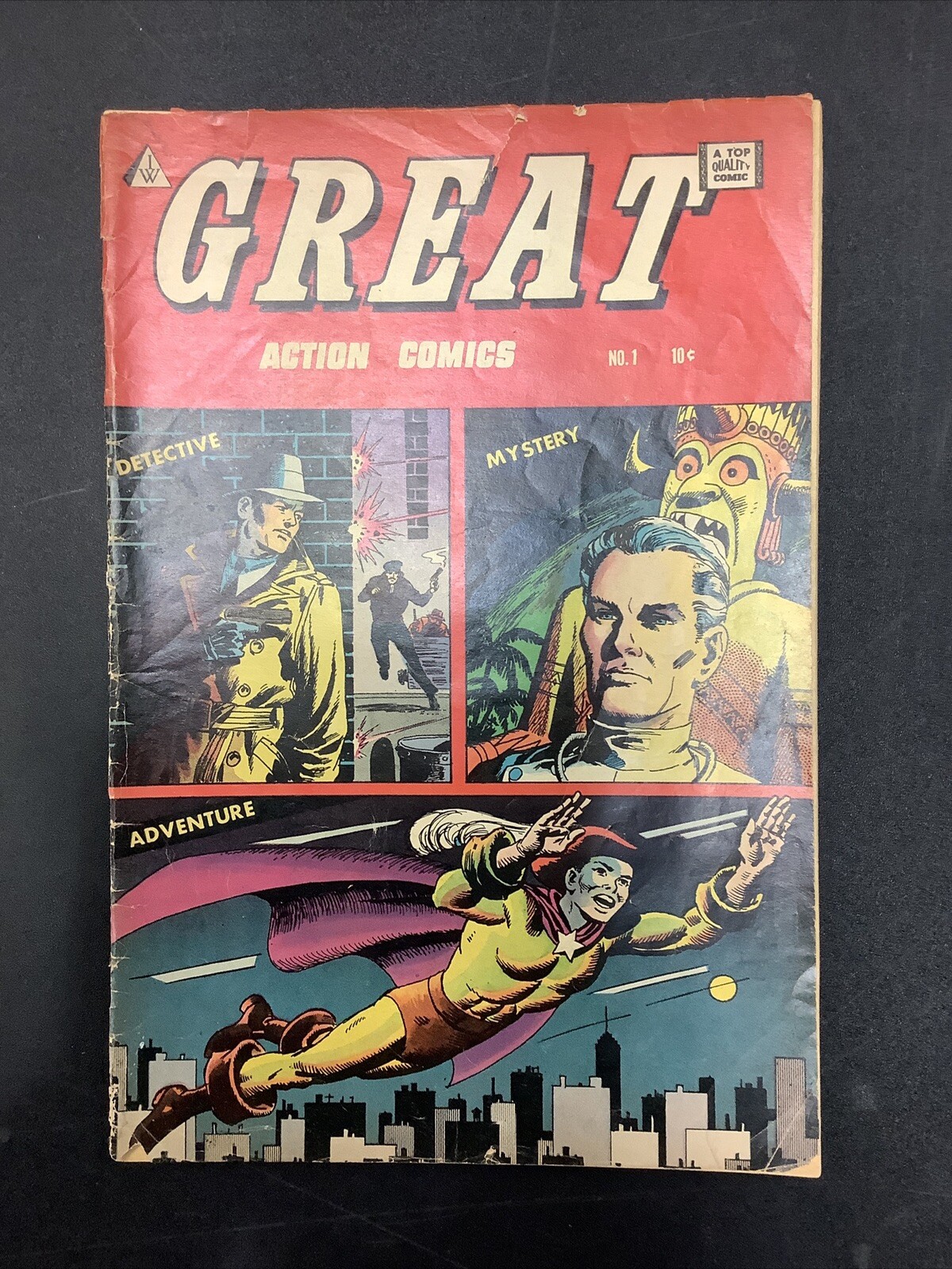 GREAT ACTION COMICS #1 GOLDEN AGE 1958 COMIC BOOK LOT GOLD METAL #1 ...