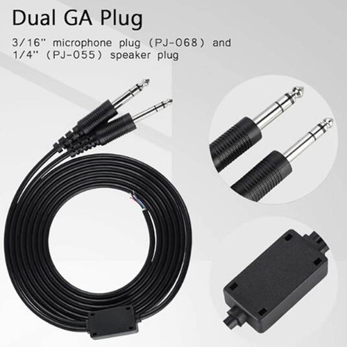 Aviation Headset Replacement Cable For David Clark Avcomm Pilot Dual Ga ...