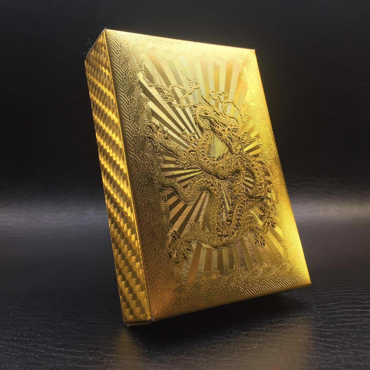 2 Decks Gold Dragon Plated Poker Playing Card Chinese Dragon Cards ...