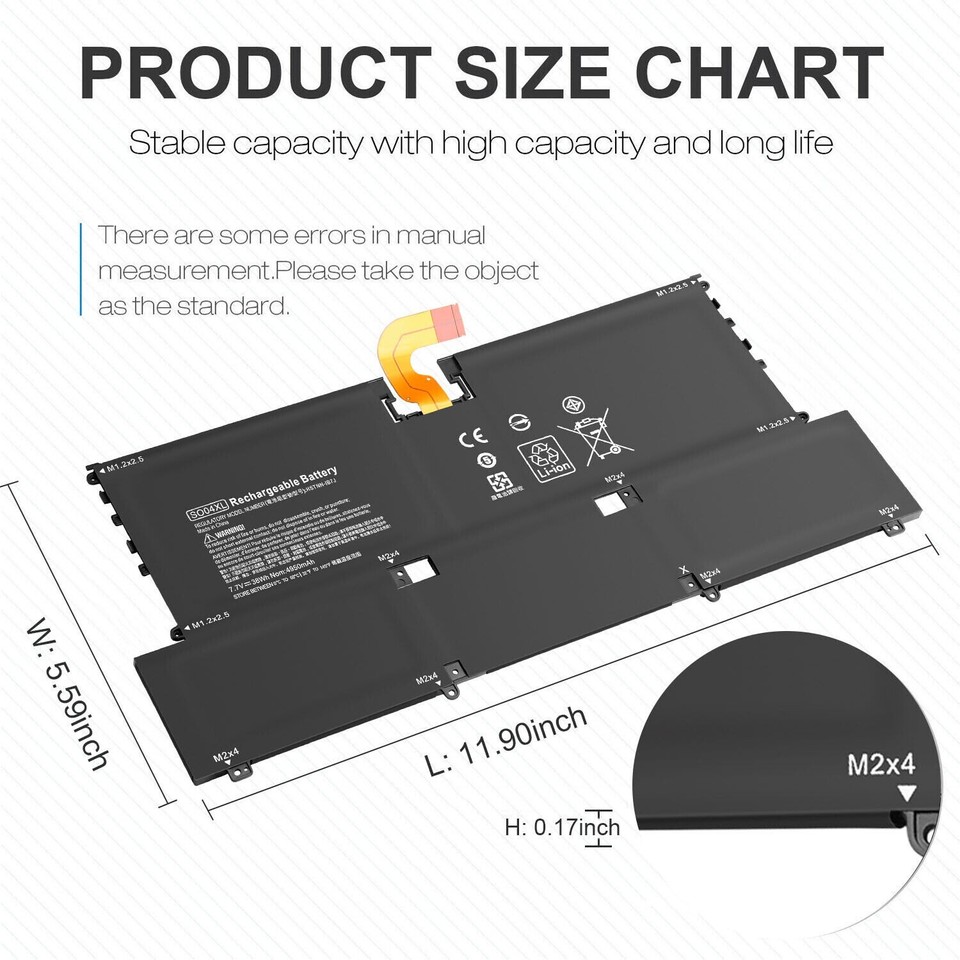 SO04XL Battery For HP Spectre 13-v000 844199-855 HSTNN-IB7J 13-V015TU ...