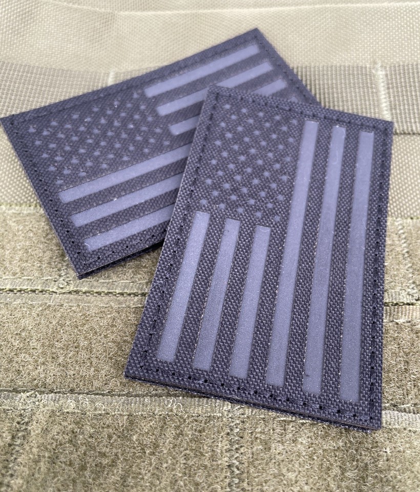 IR American Flag America USA Military Combat Tactical patch Black 3.3 ...