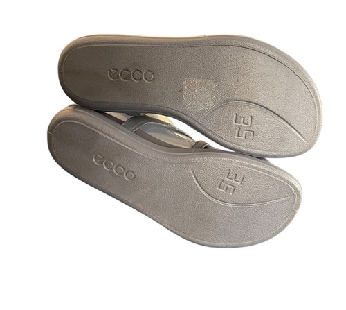 ECCO Simple Sandal Air Air Adjustable Gray Leather Comfort Womens 4-4.5 ...