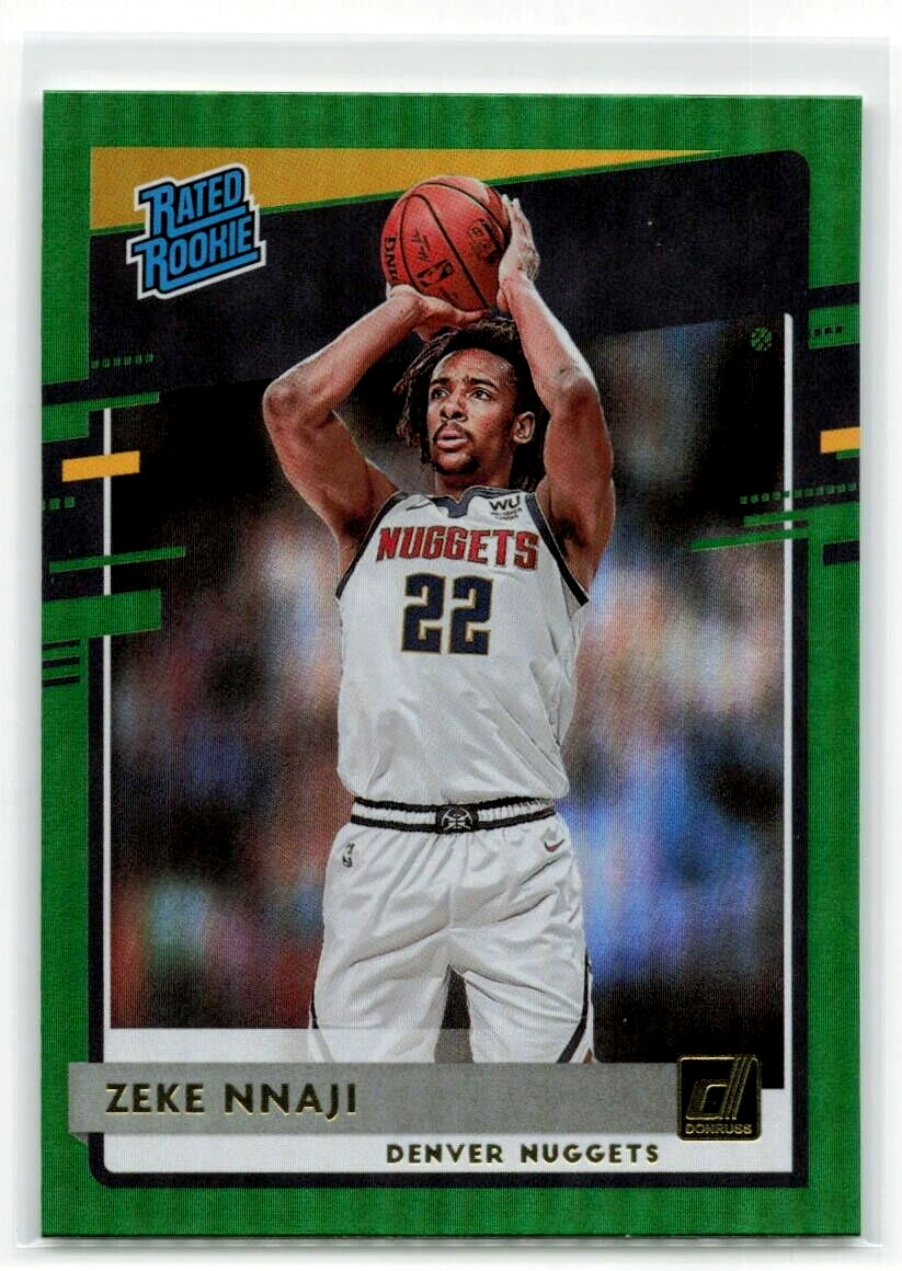 Zeke Nnaji 2020-21 Panini Donruss Rated Rookie #236 GREEN FLOOD ...