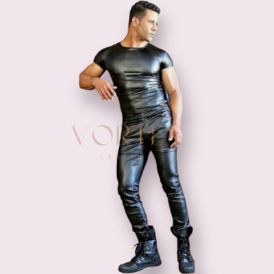 Gay Men Hot Leather GAYSUIT In Genuine Lambskin Leather Suit LGBT Party ...
