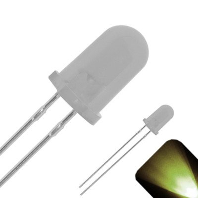 50 x 5mm Diffused Frosted Milky Lens LED Warm Soft White Ultra Bright ...