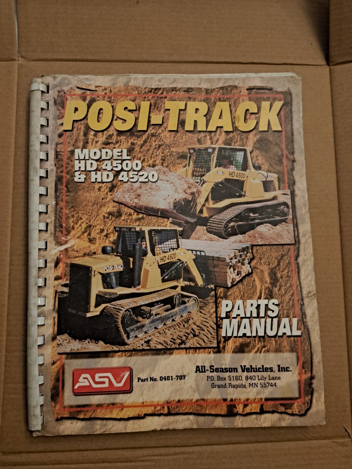 ASV Posi-Track Model HD4500 & HD4520 Parts Manual | eBay