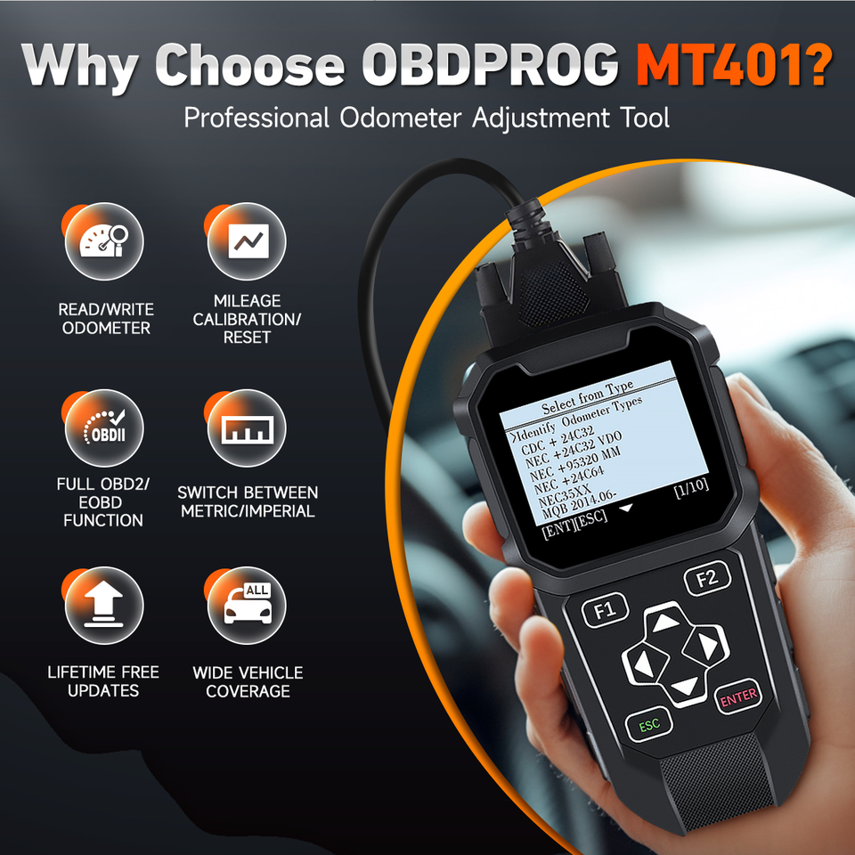OBDPROG MT100 Check Engine MT401 Cluster Mileage Calibration Adjustment ...