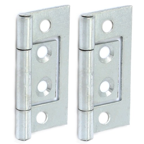 2 x Small 40mm Silver Zinc Flush Hinge Cupboard Corner Side Table Hurl ...