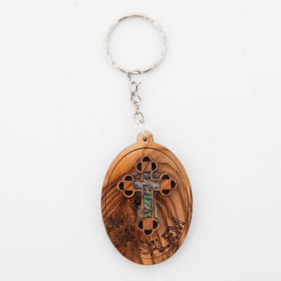 Budded Cross Christian Keychain, Olive Wood from Bethlehem | eBay