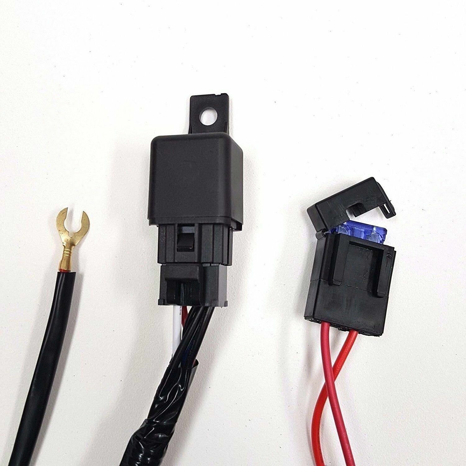 12V 30A Fog Light Wiring Harness Relay Kit 9006 ON/OFF LED Switch 2 ...