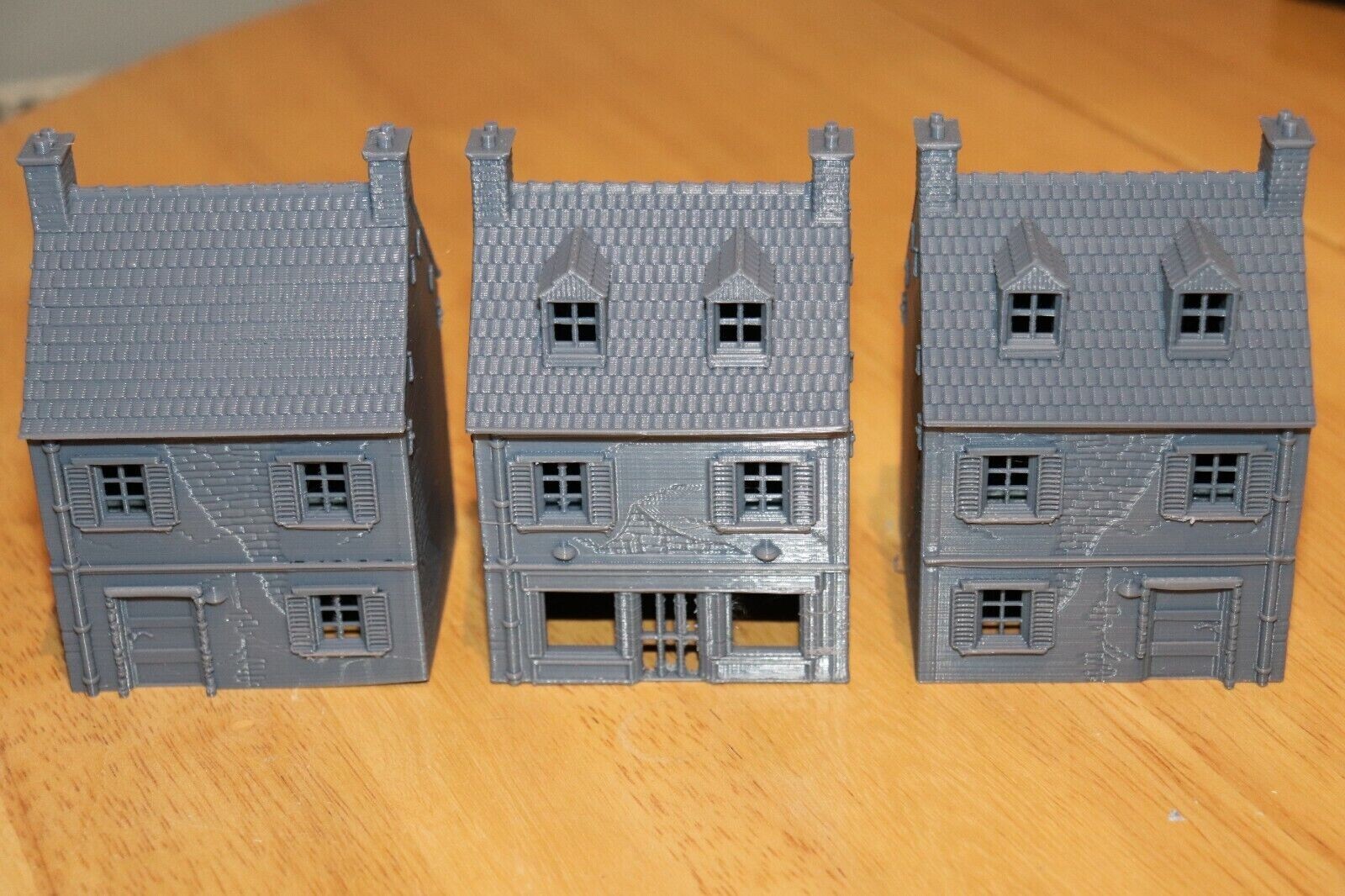 3 Different Houses Buildings 20mm Wargaming with Flames of War etc WW2 ...
