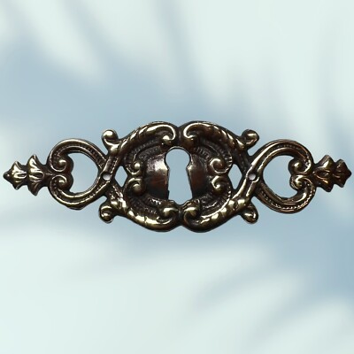 Antique Large 4” Heavy Cast Brass Ornate Keyhole Escutcheon | eBay