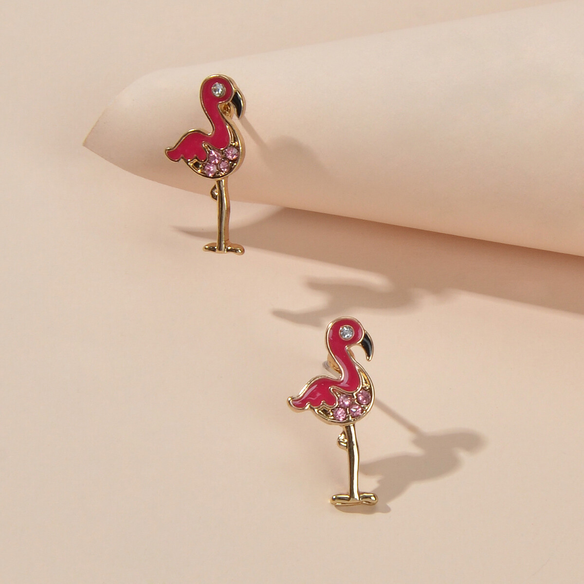 Ear Studs Pink Flamingo Earrings Mardi Gras Pink Pom Pom Flamingo ...