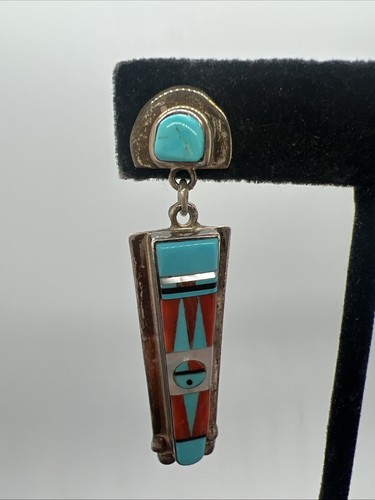 Vintage Zuni 1980’s Raylan & Pattie Edaakie Sterling Stone Inlay ...